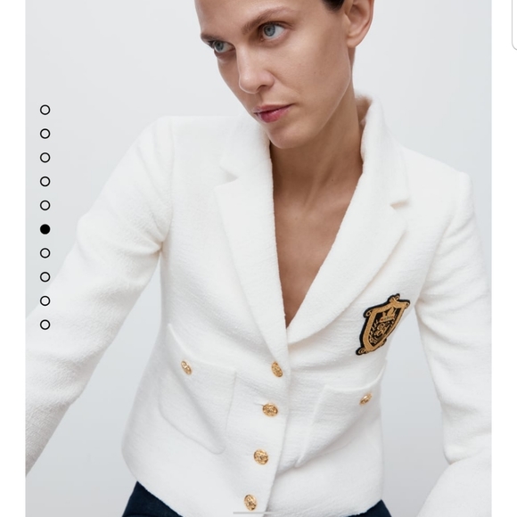 Zara | Jackets & Coats | Zara Xl Textured Tweed Cropped Blazer Preppy Coat Nwt Barbie Blogger ...